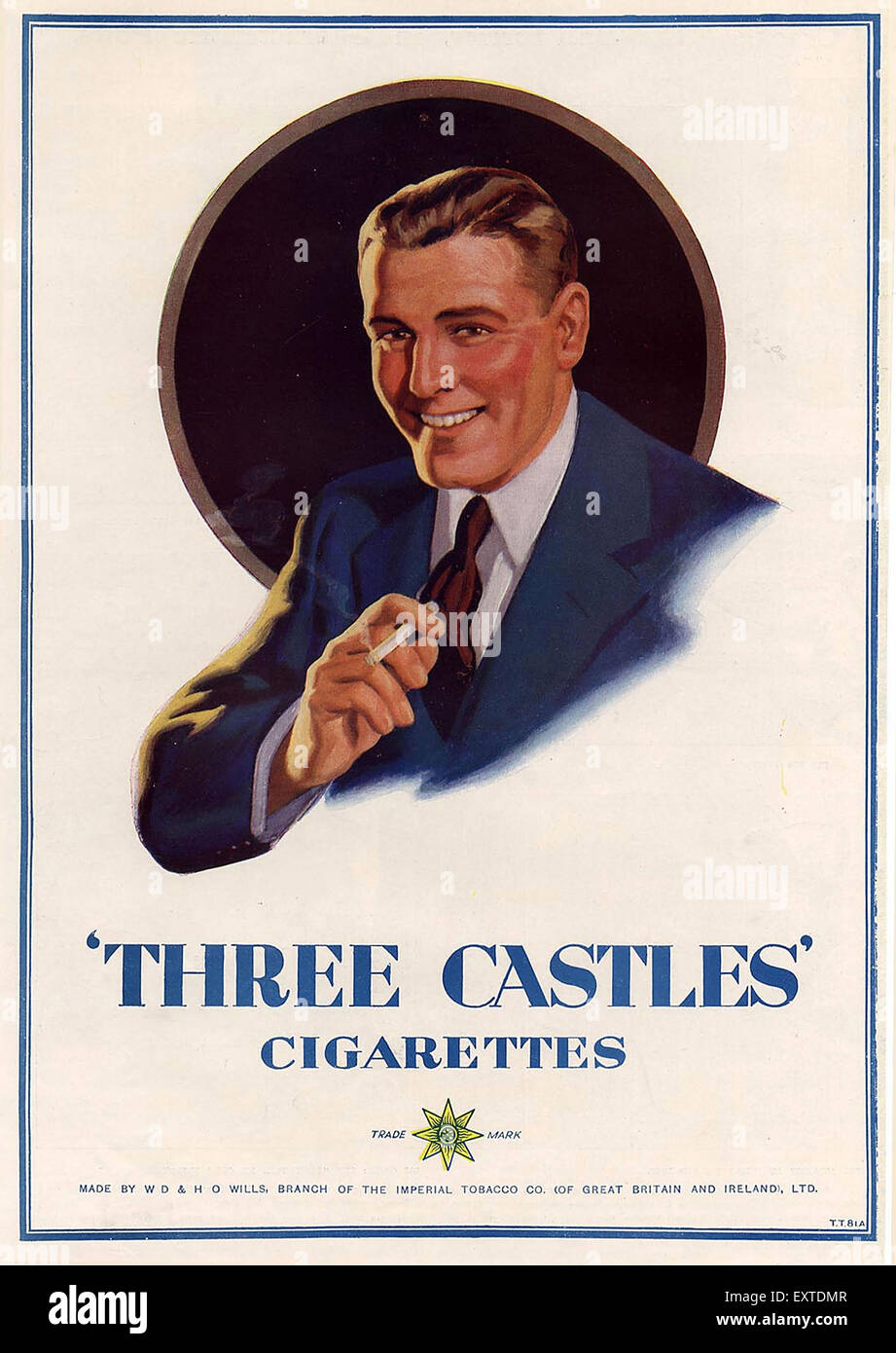1930s UK Three Castles Magazine Advert Stock Photo - Alamy