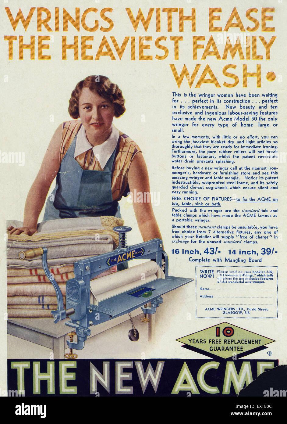 1930s USA The New Acme Magazine Advert Stock Photo - Alamy