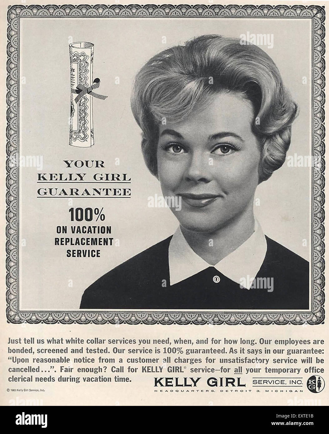 1950s USA Kelly Girl Magazine Advert Stock Photo - Alamy
