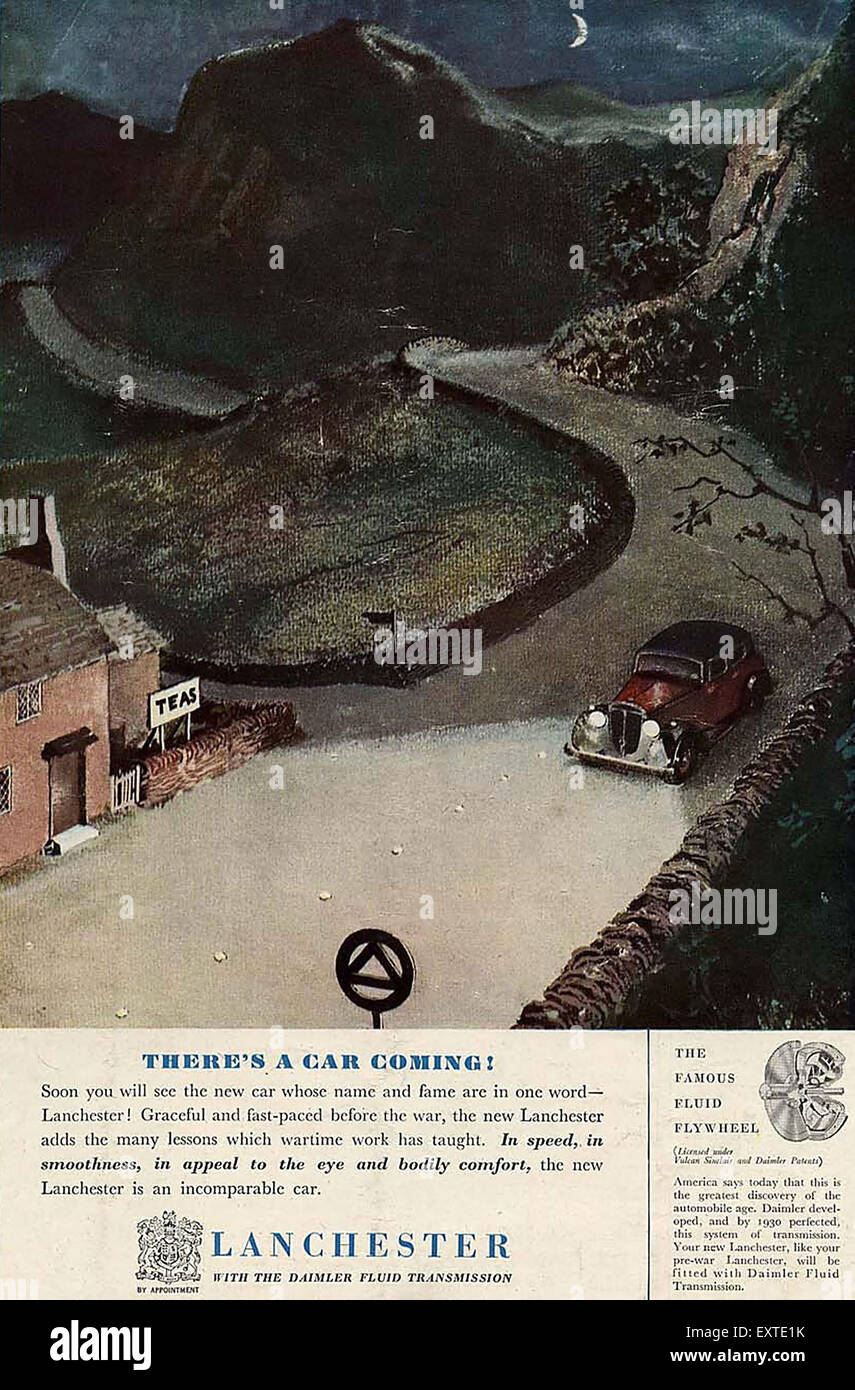 1930s UK Lanchester Magazine Advert Stock Photo - Alamy