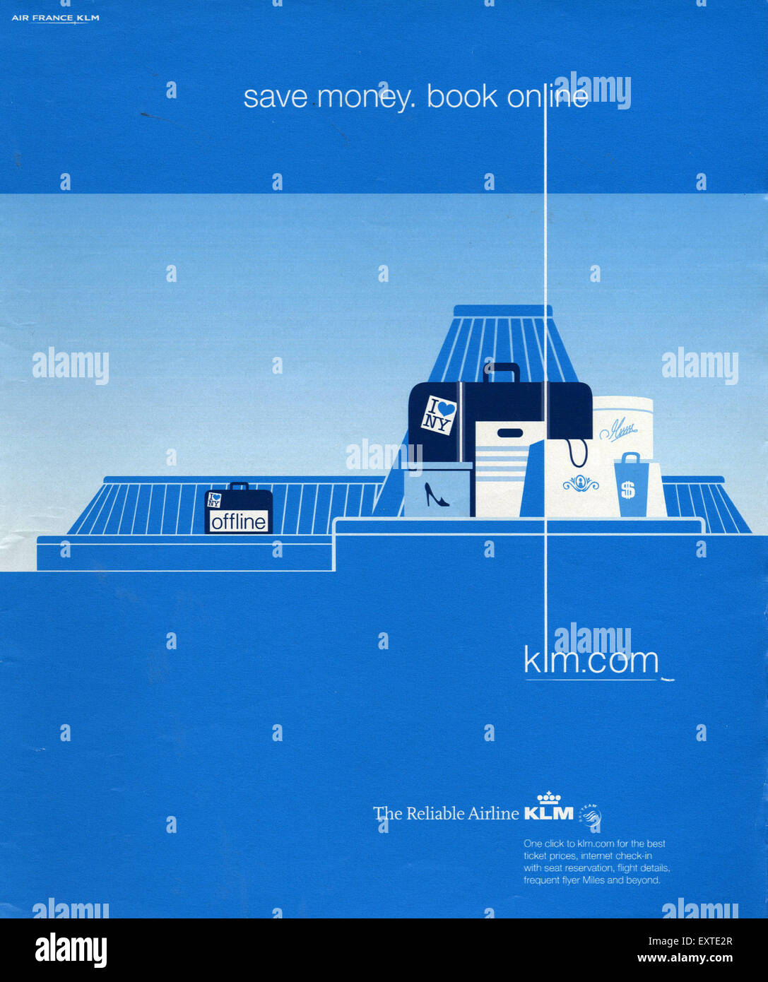 2000s UK KLM, Air France Magazine Advert Stock Photo - Alamy
