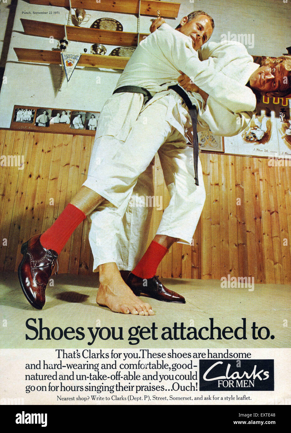 1970s UK Clarks Magazine Advert Stock Photo - Alamy