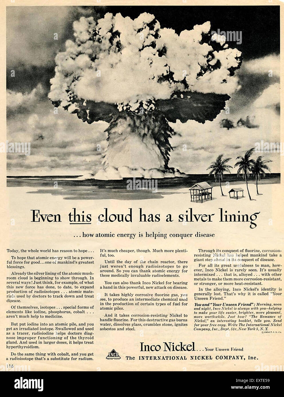 1950s USA Inco Nickel Magazine Advert Stock Photo - Alamy