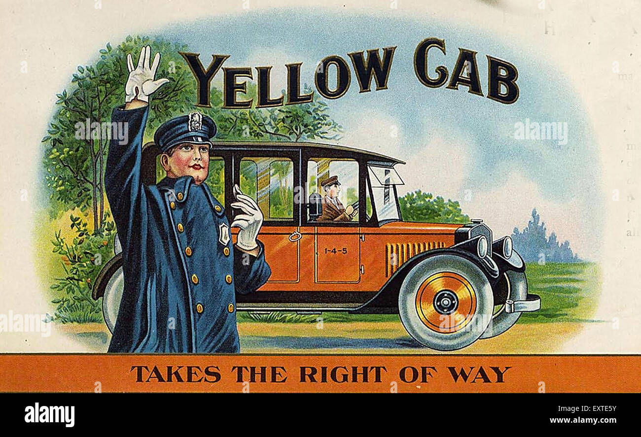 1910s USA Yellow Cabs Magazine Advert Stock Photo - Alamy