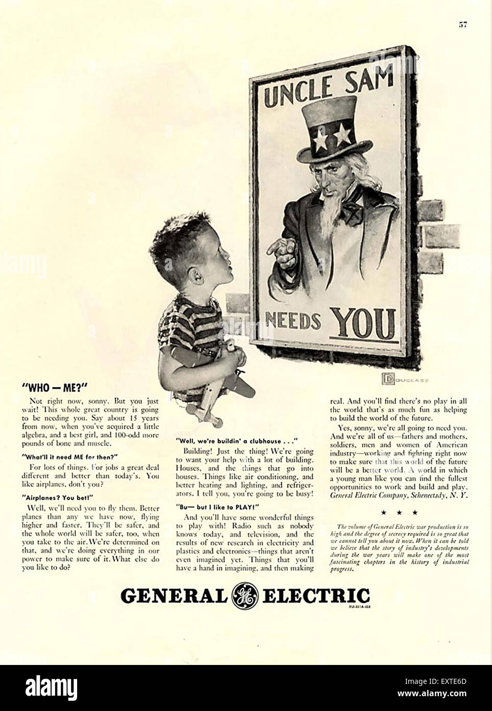 1940s USA General Electric Magazine Advert Stock Photo - Alamy
