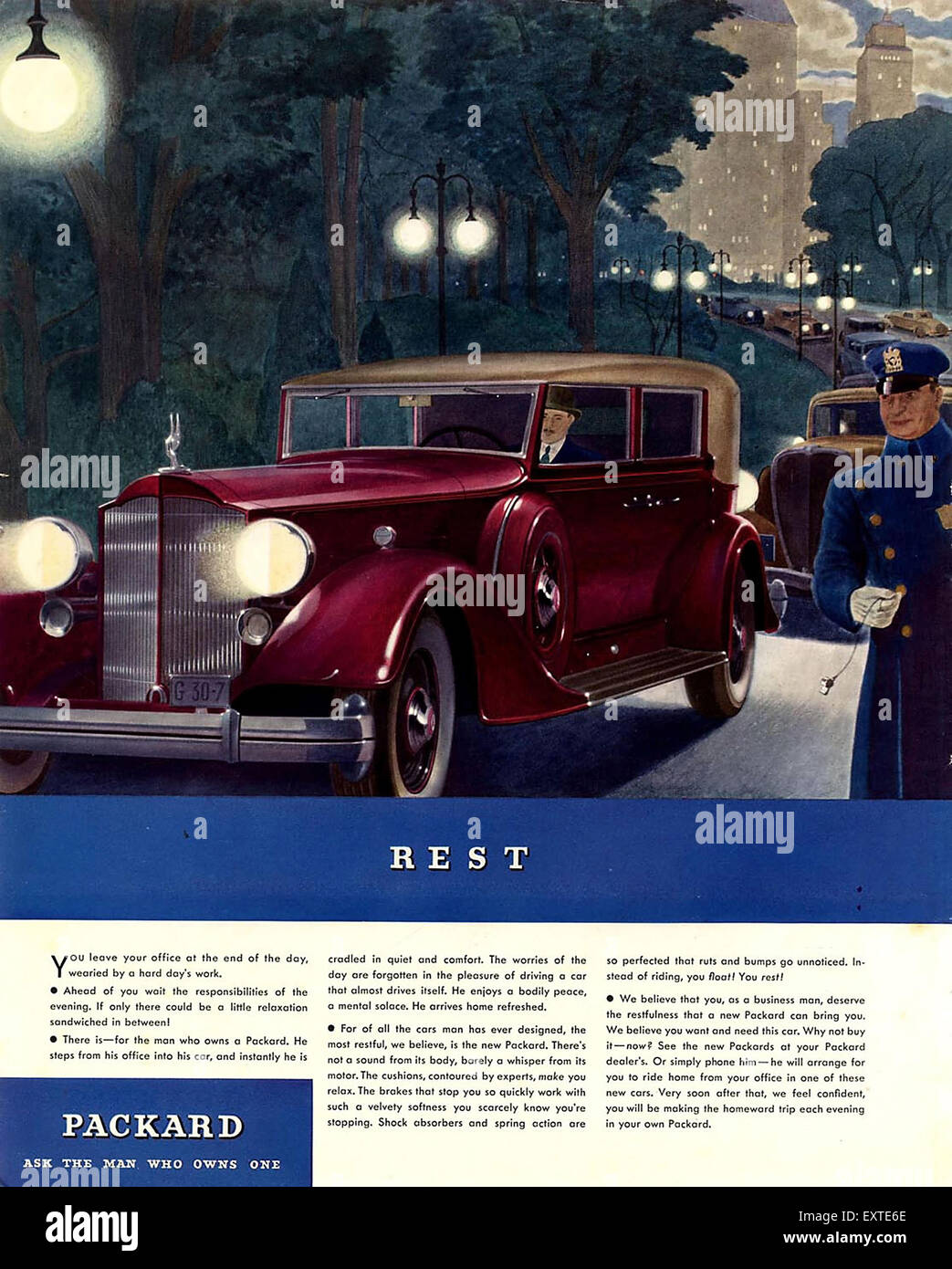 1930s USA Packard Magazine Advert Stock Photo - Alamy