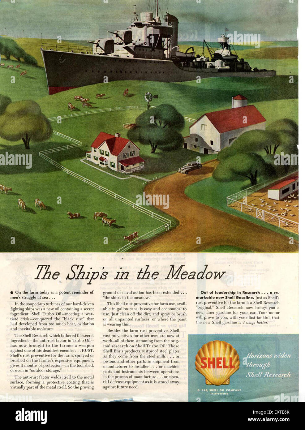 1940s USA Shell Magazine Advert Stock Photo - Alamy