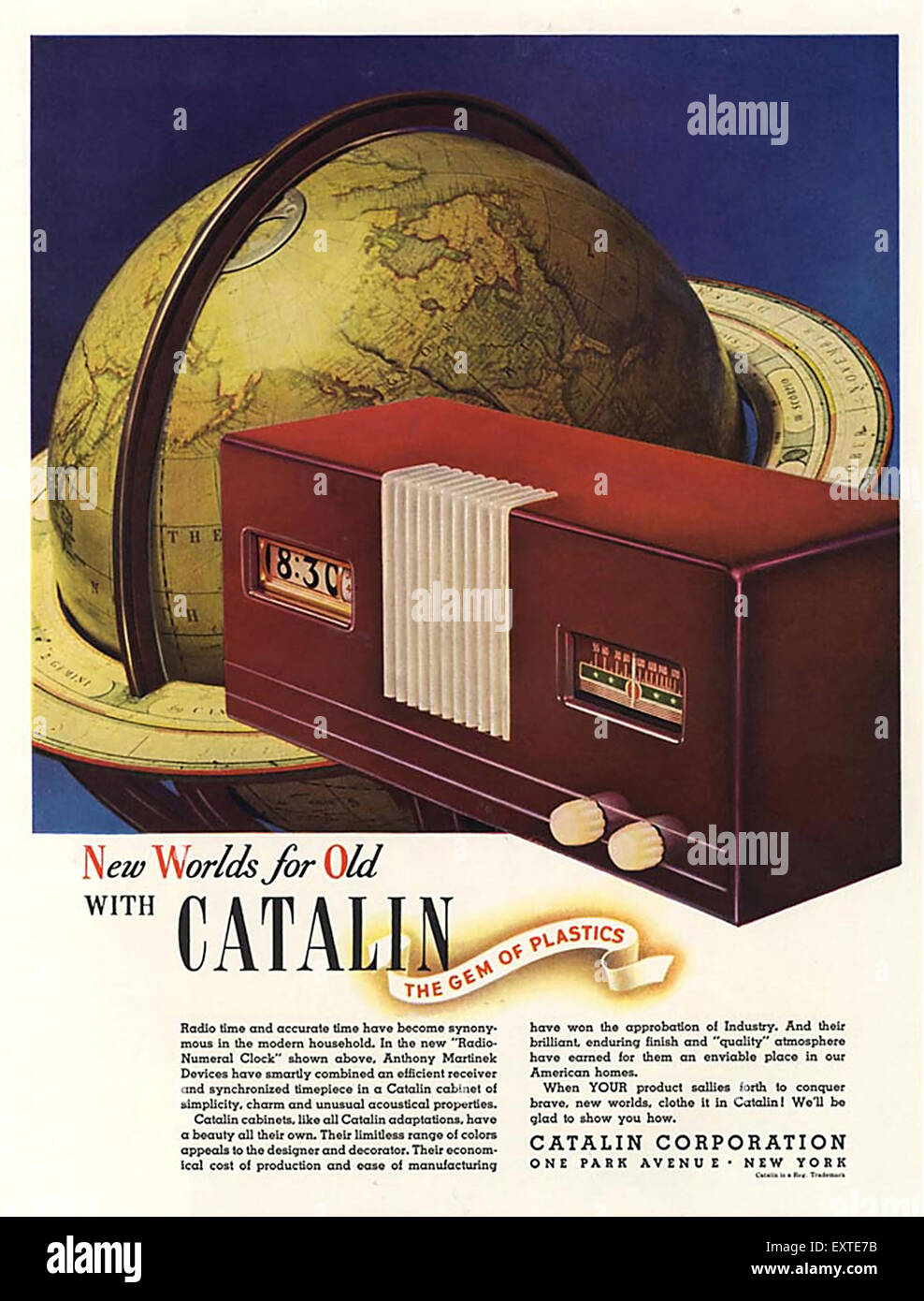 1940s USA Catalin Corporation Magazine Advert Stock Photo - Alamy