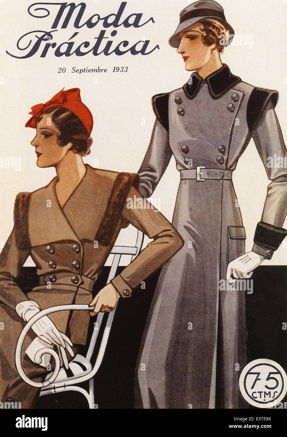 1930s Spain Moda Practica Magazine Cover Stock Photo - Alamy
