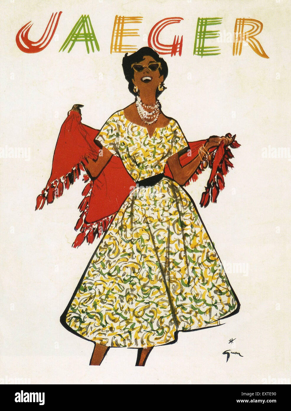 1950s UK Jaeger Magazine Advert Stock Photo - Alamy