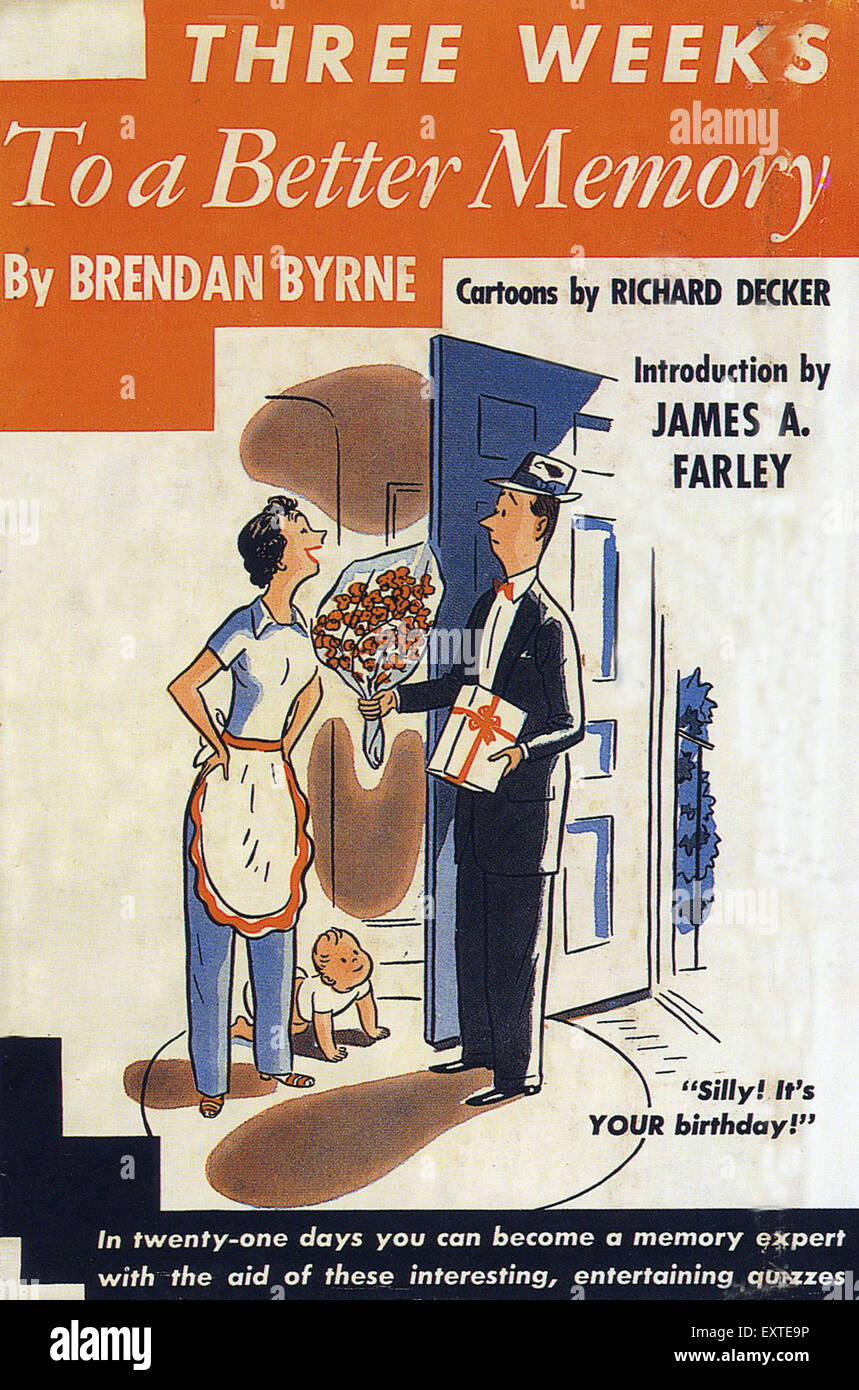 1950s USA Three Weeks to a Better Memory Book Cover Stock Photo - Alamy