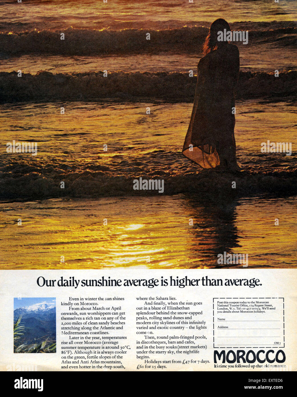 1960s UK Morocco Magazine Advert Stock Photo - Alamy