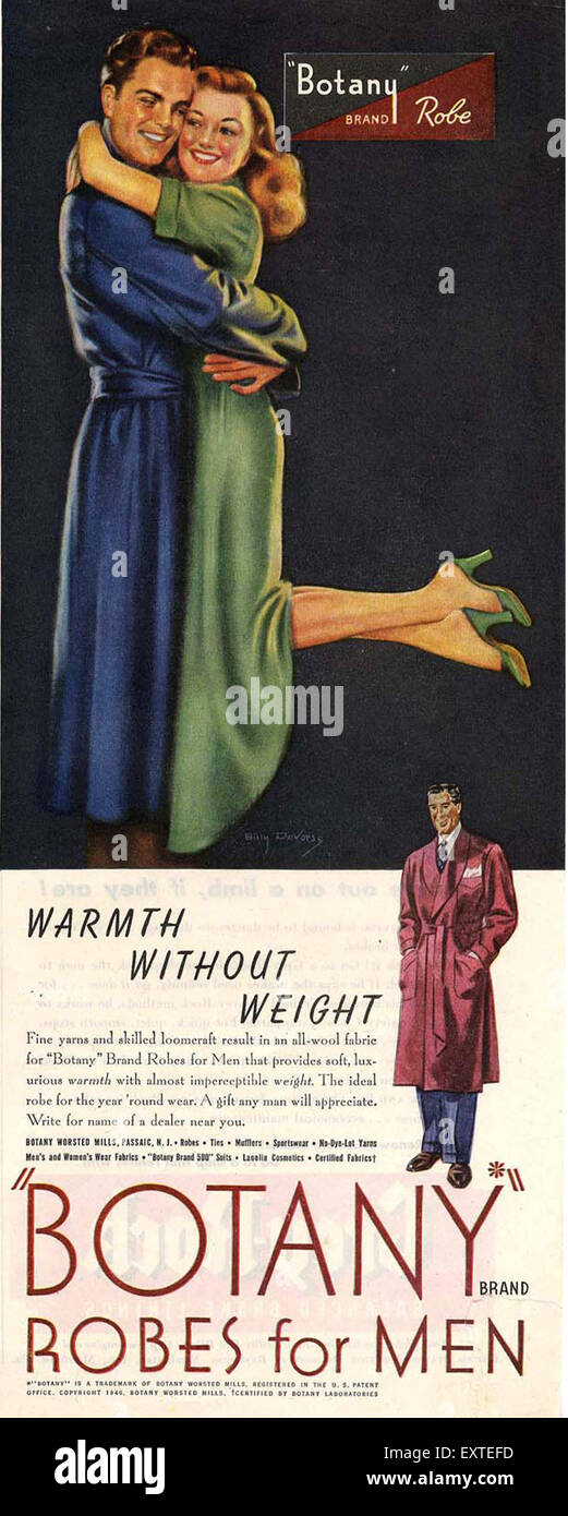 1940s USA Botany Magazine Advert Stock Photo - Alamy