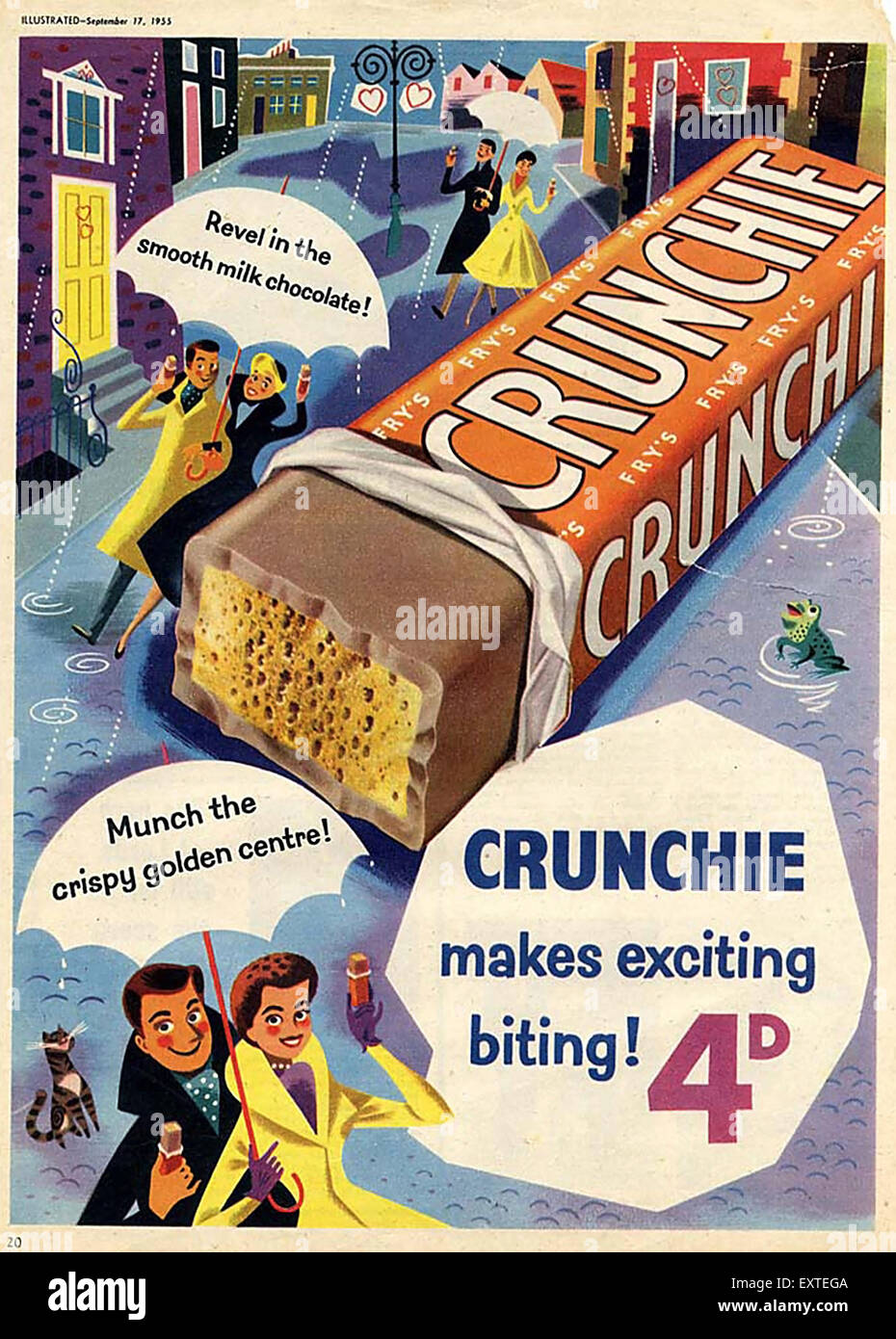 1950s UK Crunchie Magazine Advert Stock Photo - Alamy