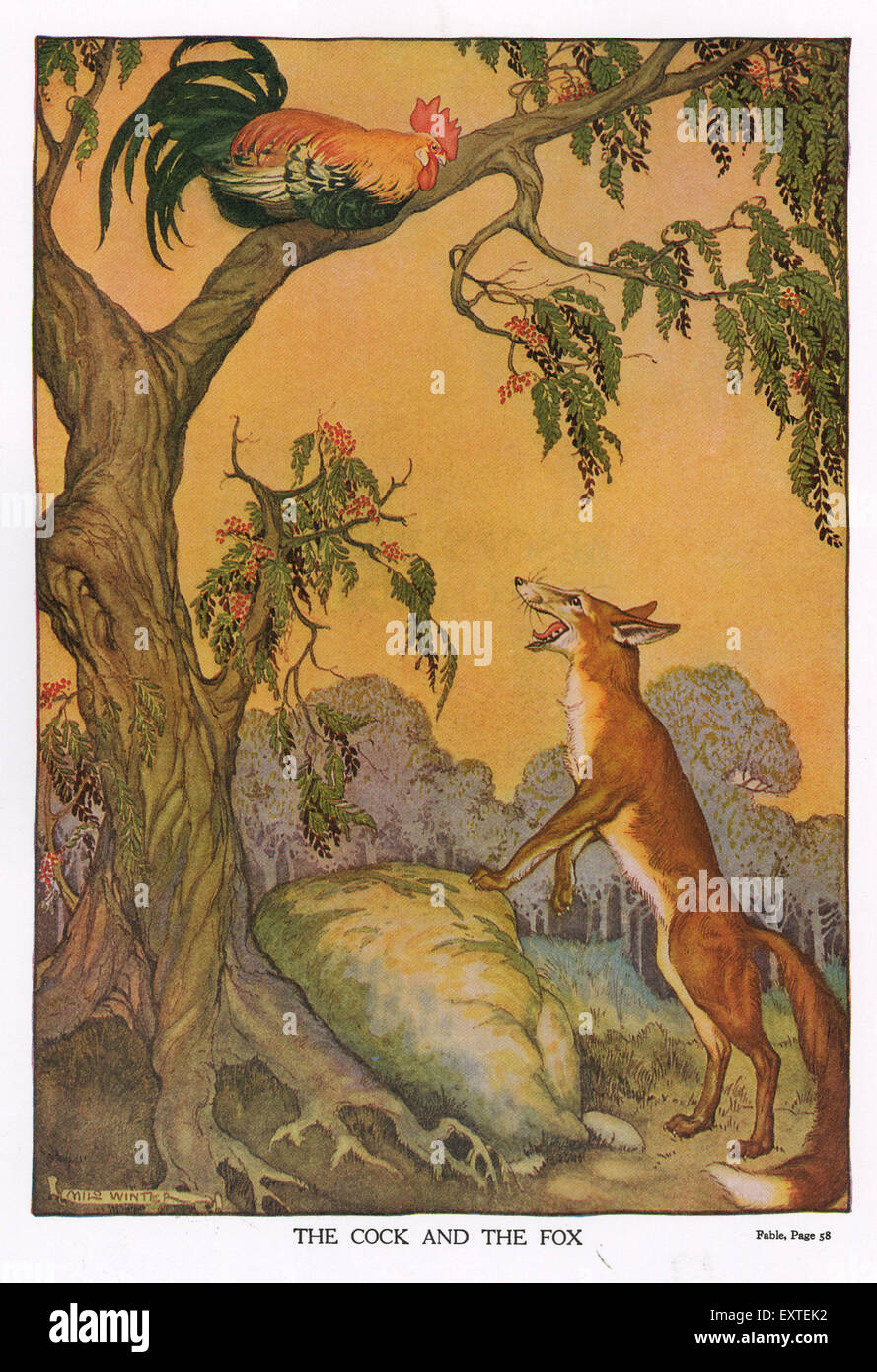 1910s USA Aesop's Fables Book Plate Stock Photo - Alamy