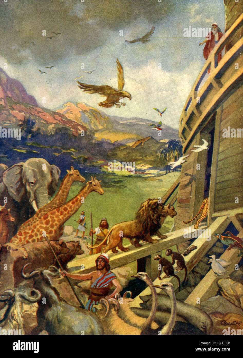 1920s USA Noah's Ark Book Plate Stock Photo - Alamy