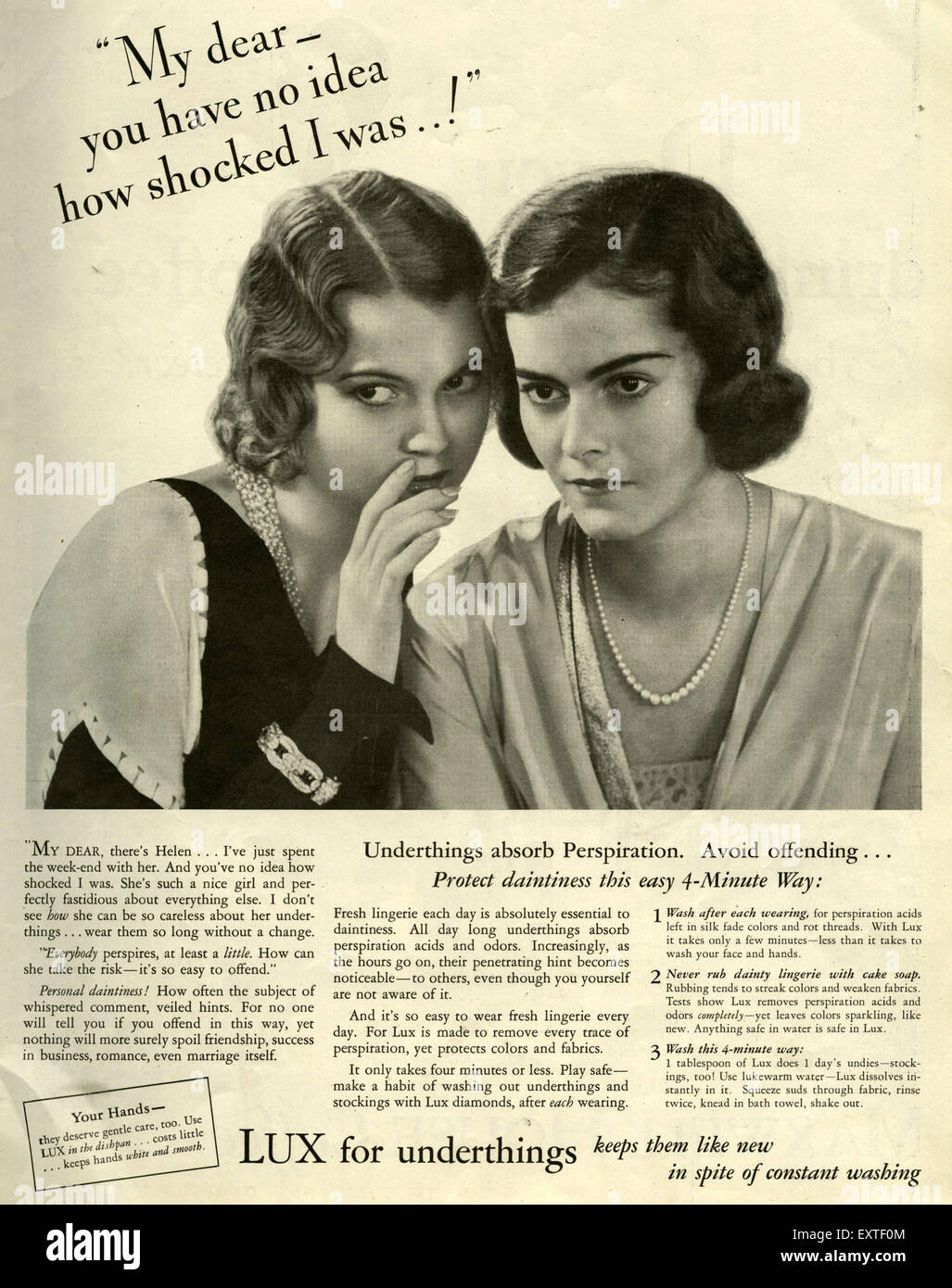 1930s USA Lux Magazine Advert Stock Photo - Alamy