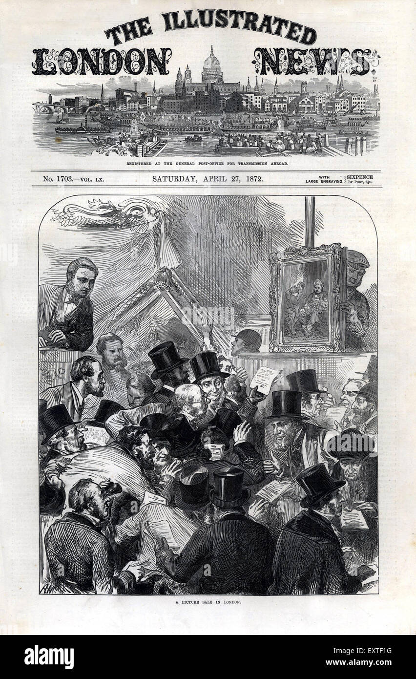 1870s UK Art Auctions Magazine Cover Stock Photo - Alamy