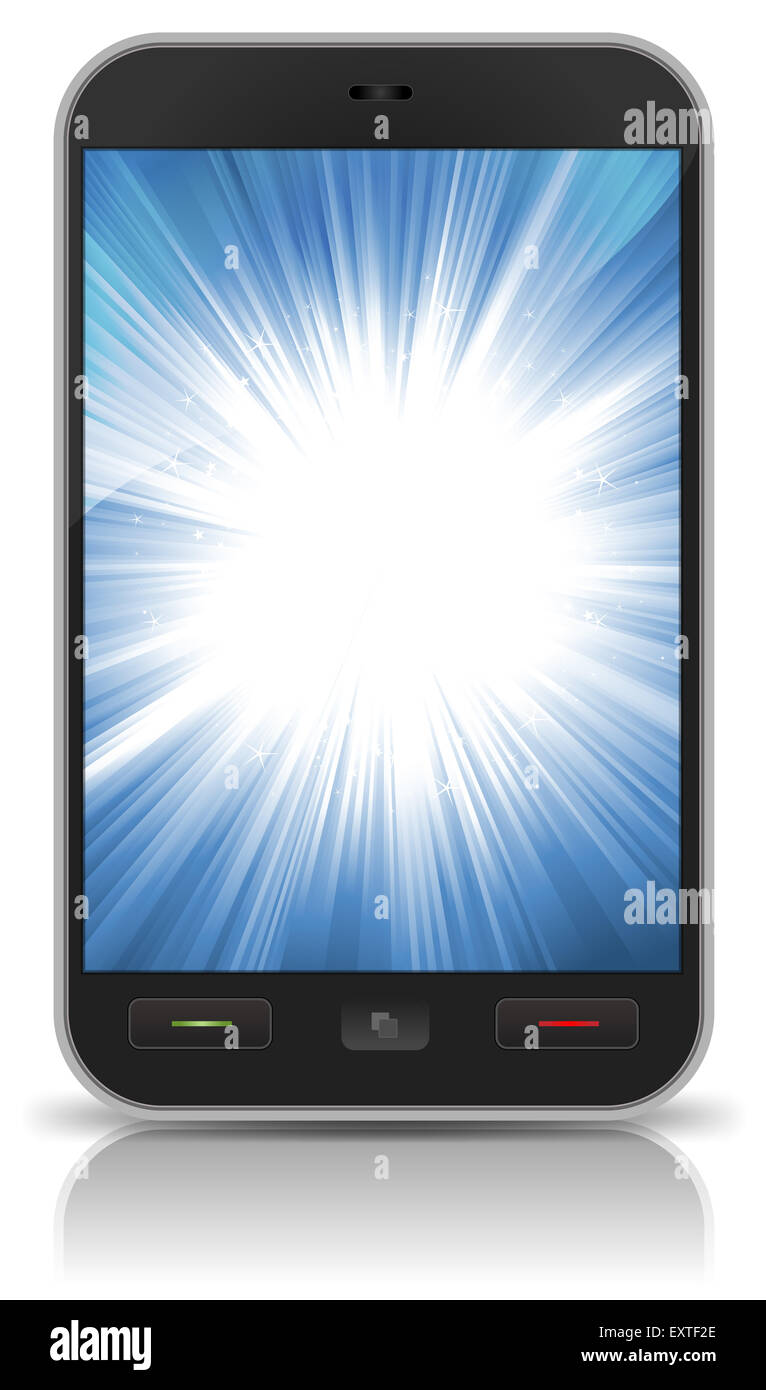Illustration of an abstract awesome background inside basic smartphone ...