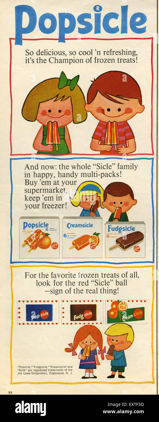 1960s UK Popsicle Magazine Advert Stock Photo - Alamy