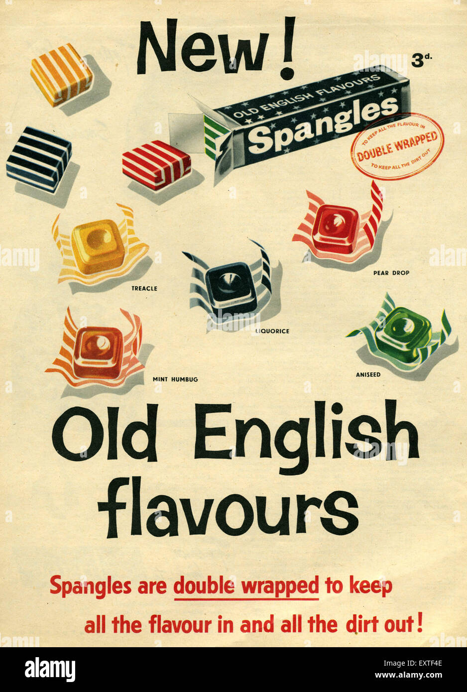1950s UK Spangles Magazine Advert Stock Photo - Alamy