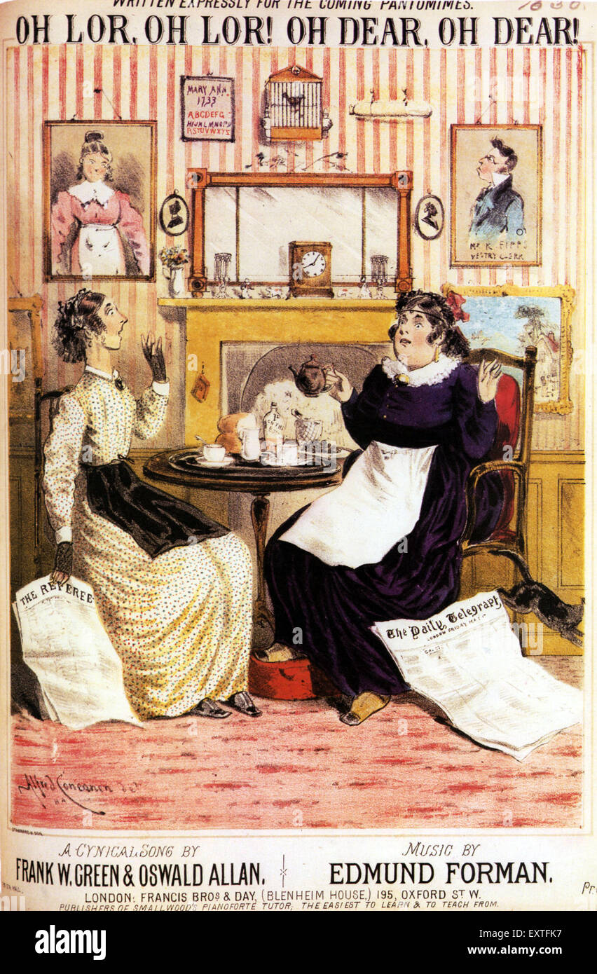 1880s UK Oh Lor Oh Lor! Oh Dear Oh Dear! Sheet Music Cover Stock Photo ...