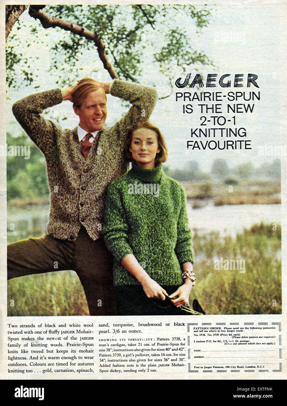 1960s UK Jaeger Magazine Advert Stock Photo - Alamy