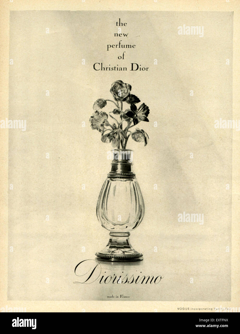 1950s UK Christian Dior Magazine Advert Stock Photo - Alamy