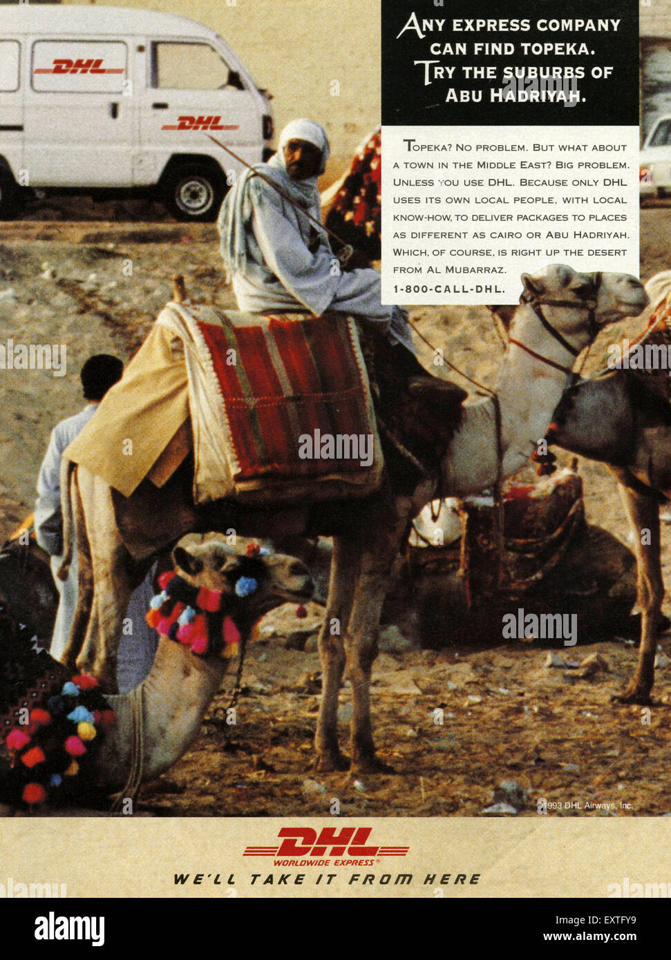 1990s UK DHL Magazine Advert Stock Photo - Alamy