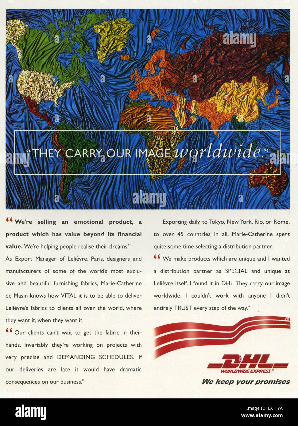 1990s UK DHL Magazine Advert Stock Photo - Alamy