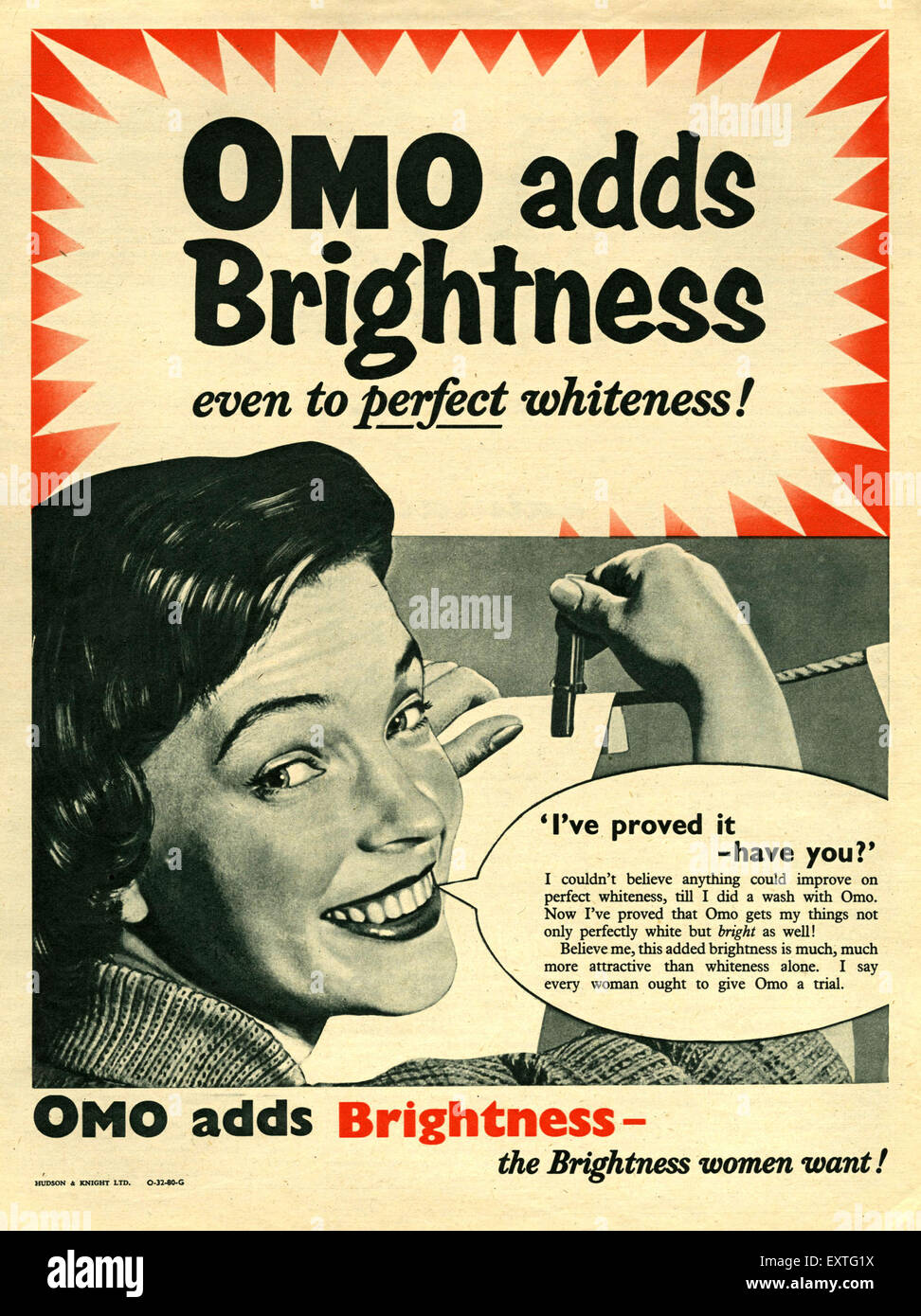 1950s UK Omo Magazine Advert Stock Photo - Alamy