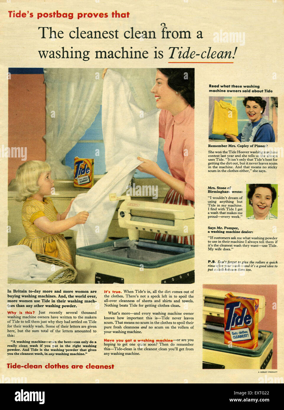 1950s UK Tide Magazine Advert Stock Photo - Alamy