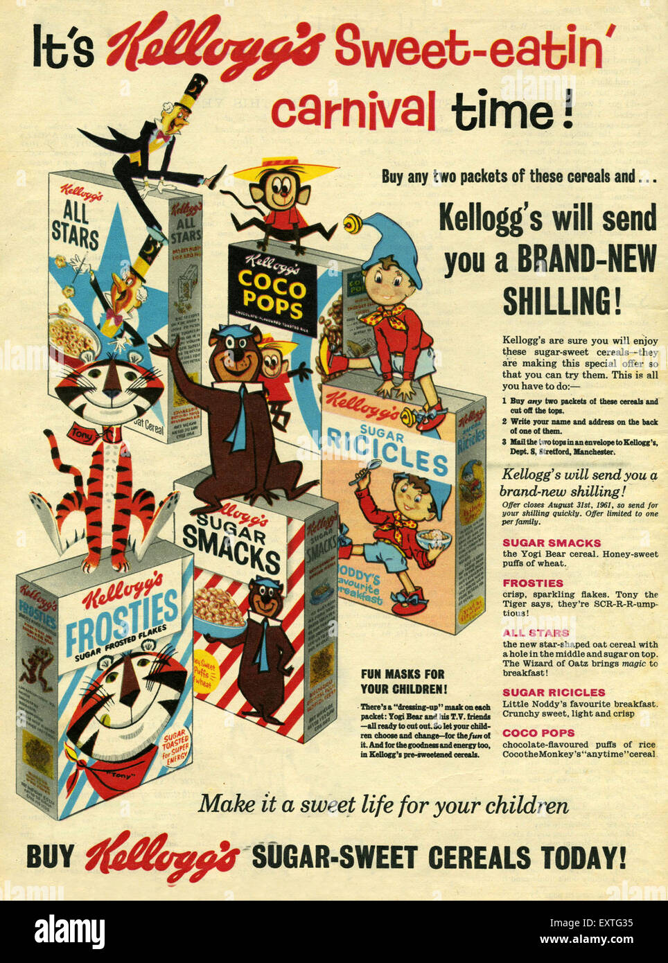 1960s UK Kellogg's Magazine Advert Stock Photo - Alamy