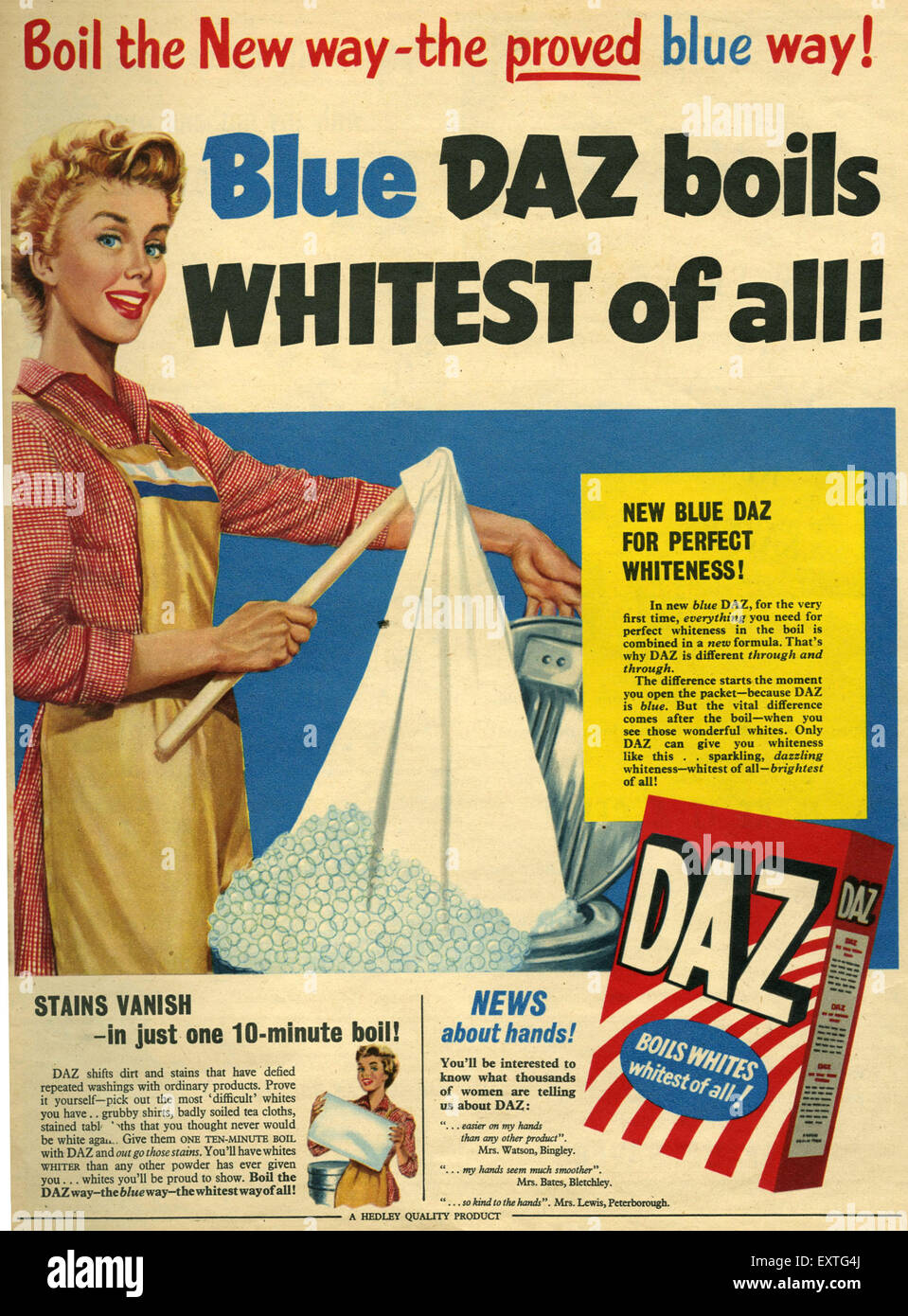 1950s UK Daz Magazine Advert Stock Photo - Alamy