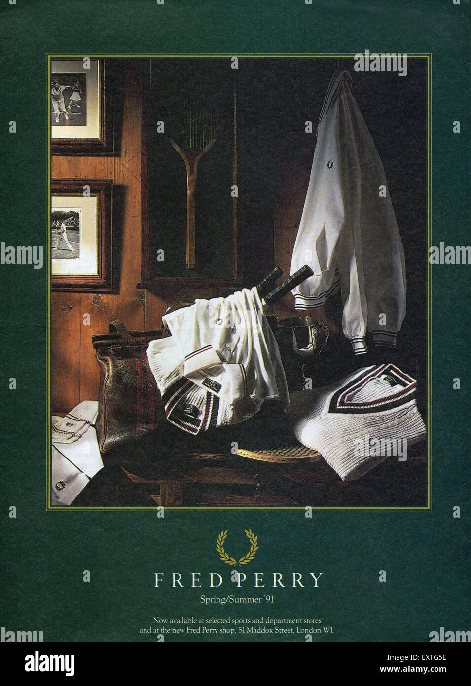 1990s UK Fred Perry Magazine Advert Stock Photo - Alamy