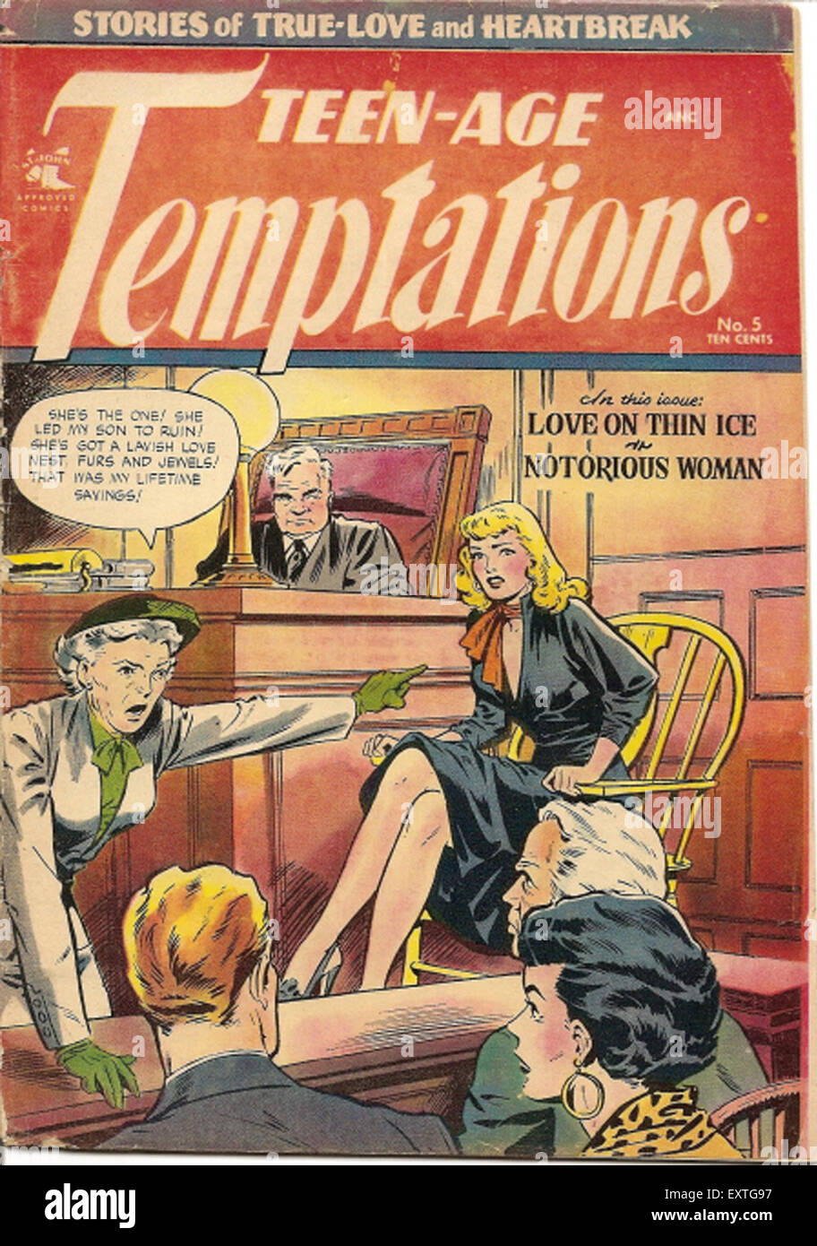 1950s USA Teen-Age Temptations Comic/ Annual Cover Stock Photo - Alamy