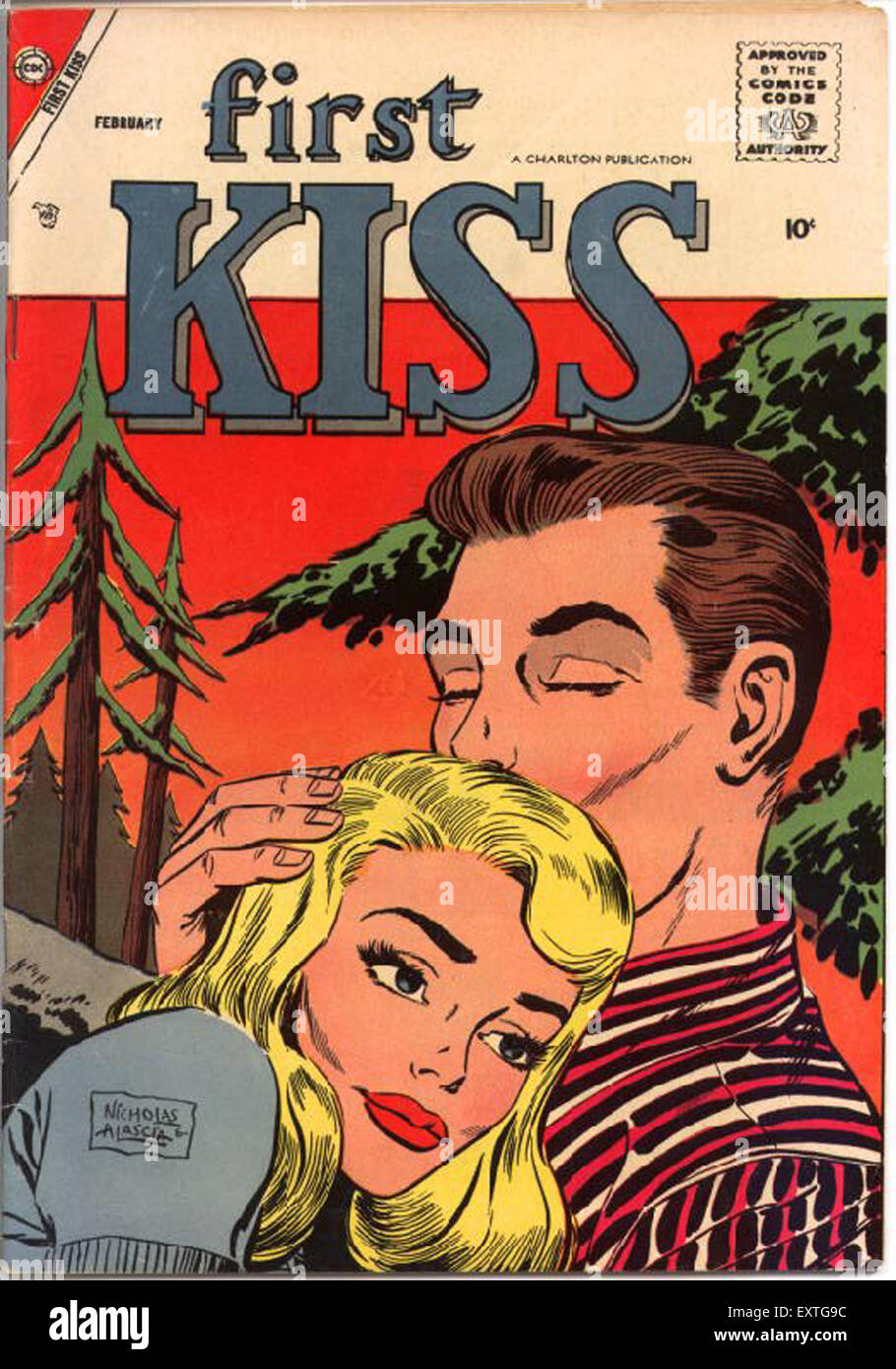 1950s USA First Kiss Comic/ Annual Cover Stock Photo - Alamy
