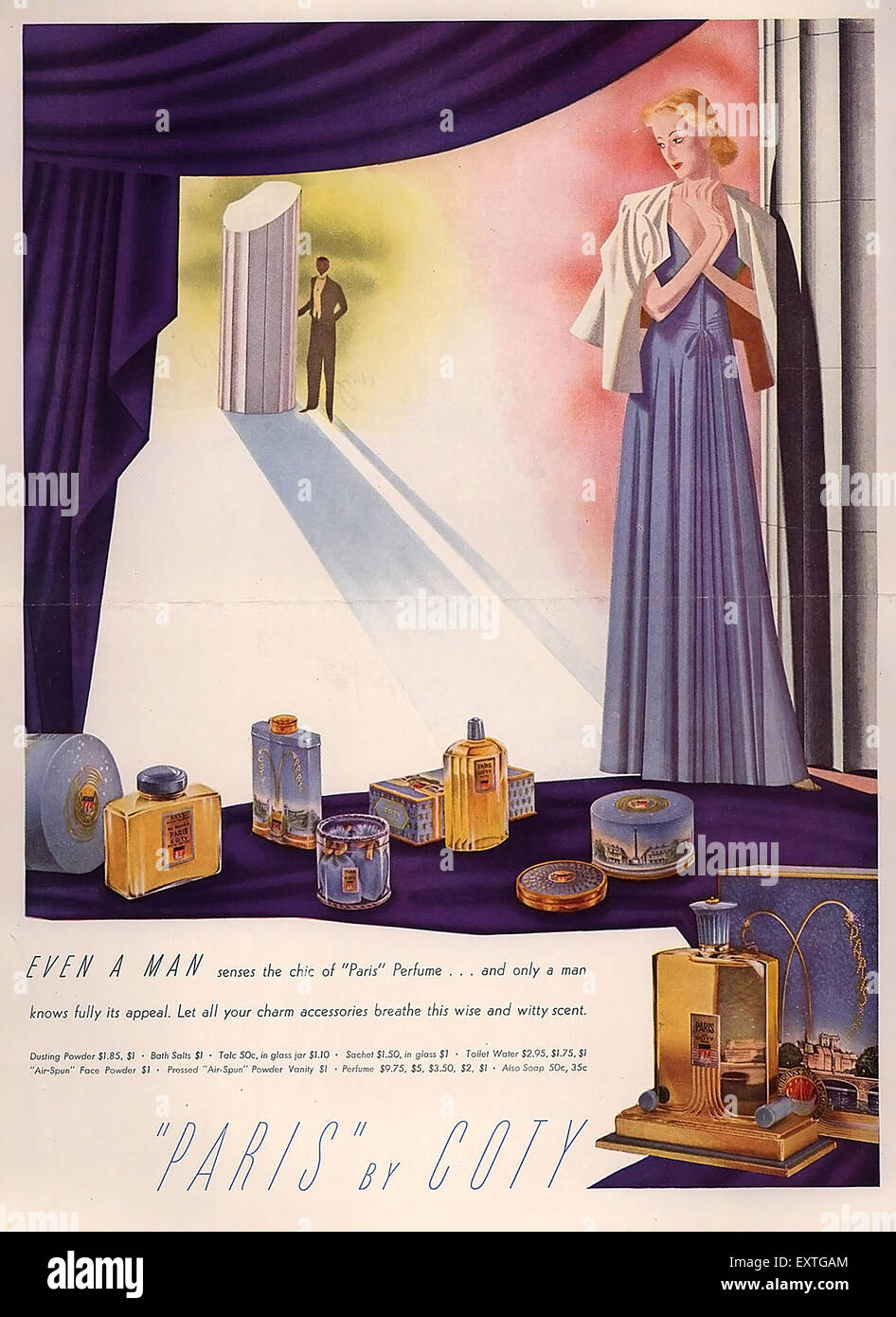 1940s USA Coty Magazine Advert Stock Photo - Alamy