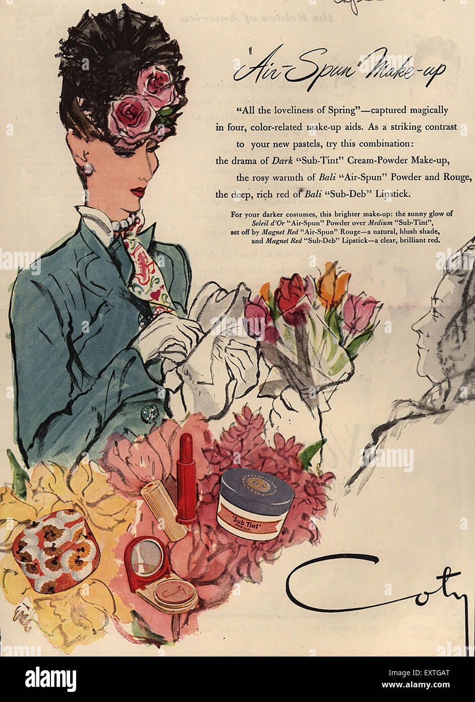 1940s USA Coty Magazine Advert Stock Photo - Alamy