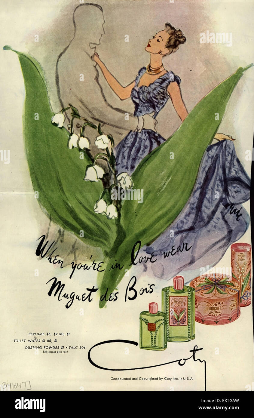 1940s USA Coty Magazine Advert Stock Photo - Alamy