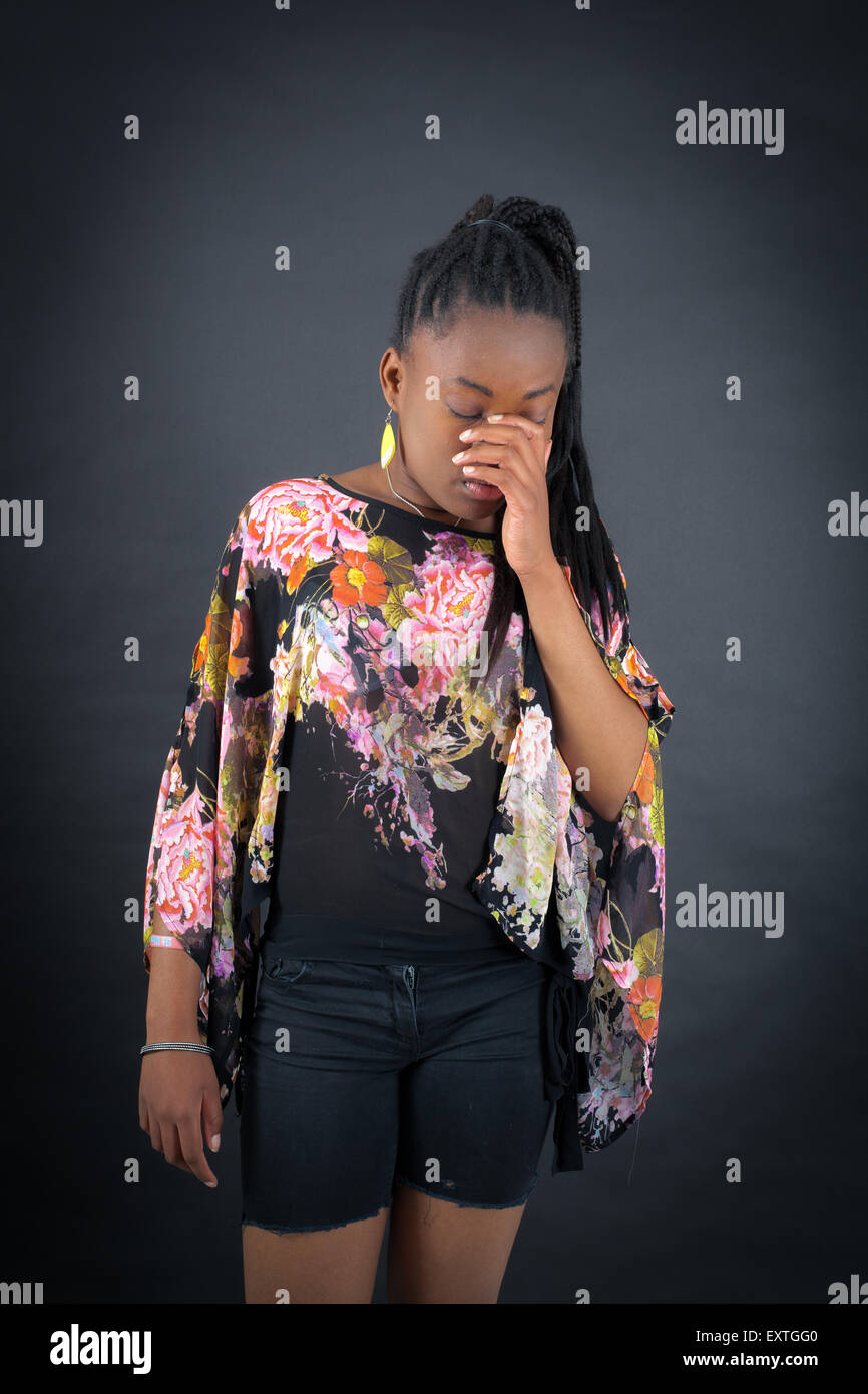 Beautiful girl doing different expressions in different sets of clothes ...