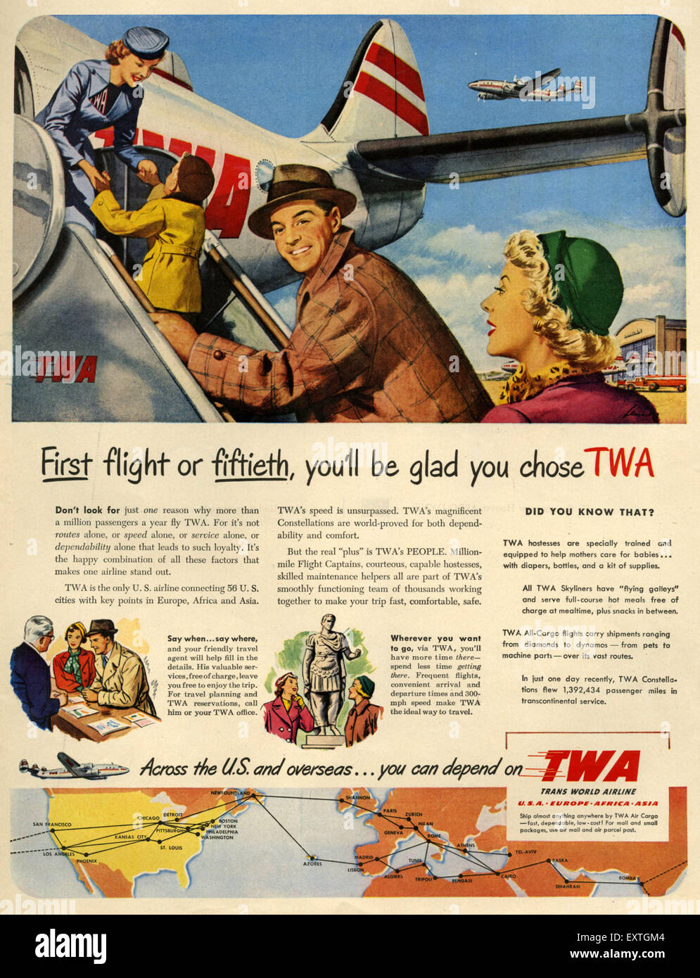 Air travel 1950s hi-res stock photography and images - Alamy