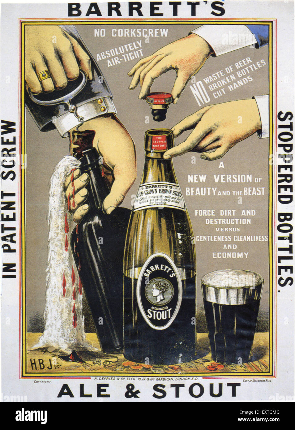 1880s UK Barrett's Poster Stock Photo - Alamy