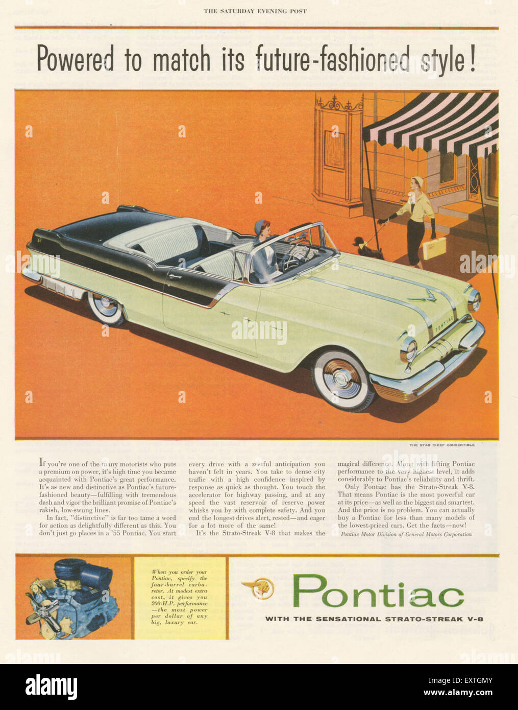 1950s USA Pontiac Magazine Advert Stock Photo - Alamy