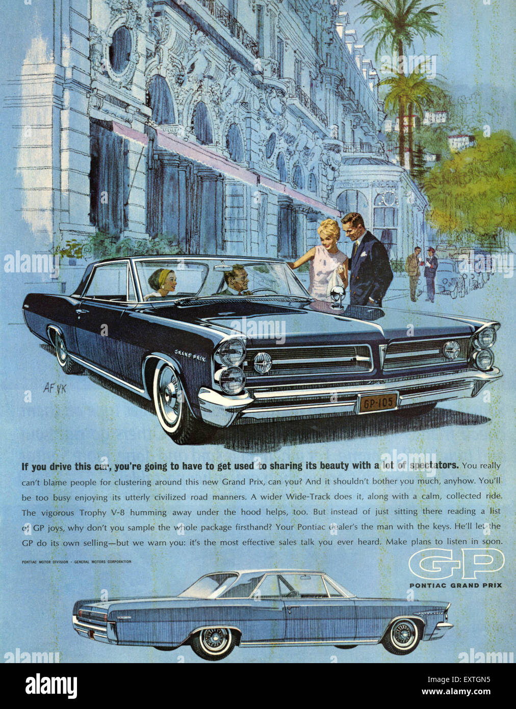 1960s USA Pontiac Grand Prix Magazine Advert Stock Photo - Alamy