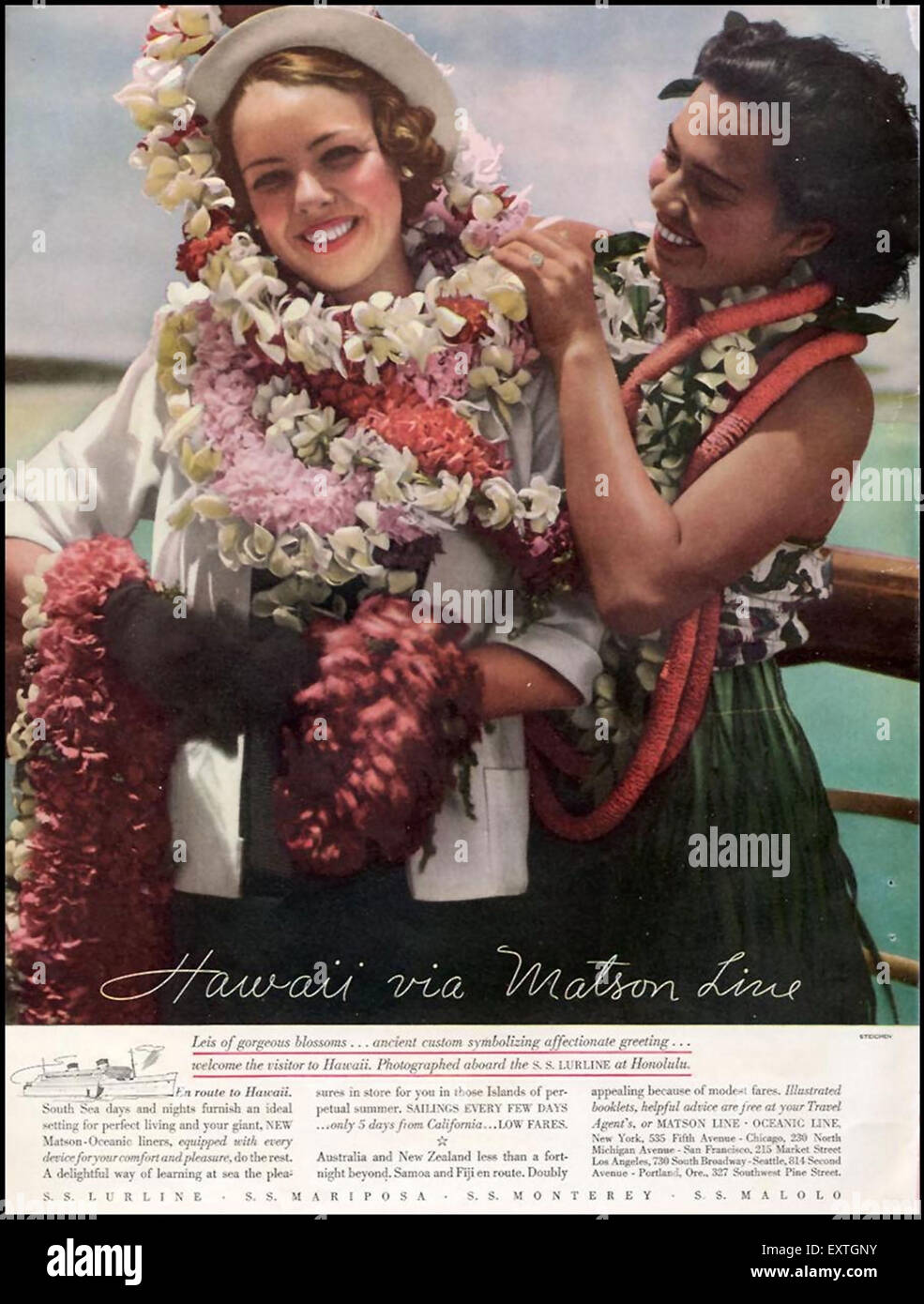 1930s USA Matson Line Magazine Advert Stock Photo - Alamy