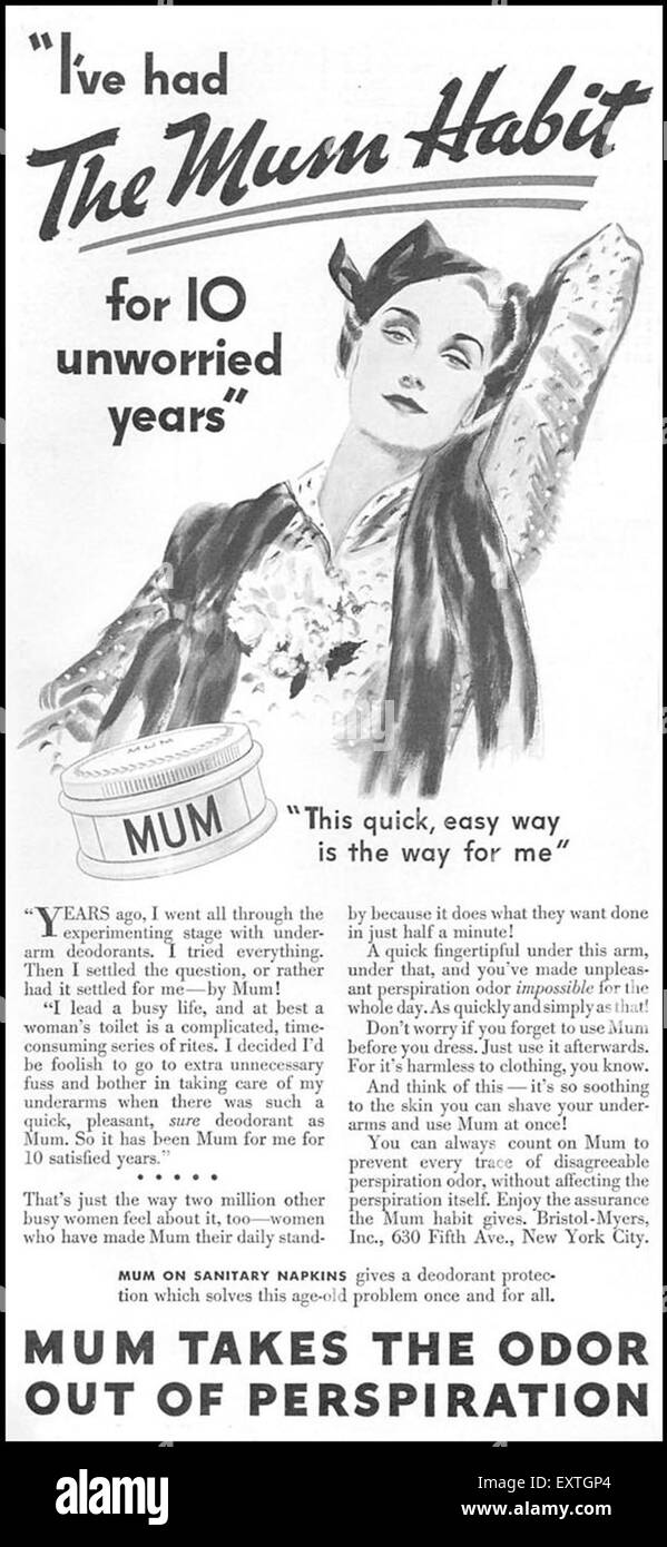 1930s USA Mum Magazine Advert Stock Photo - Alamy