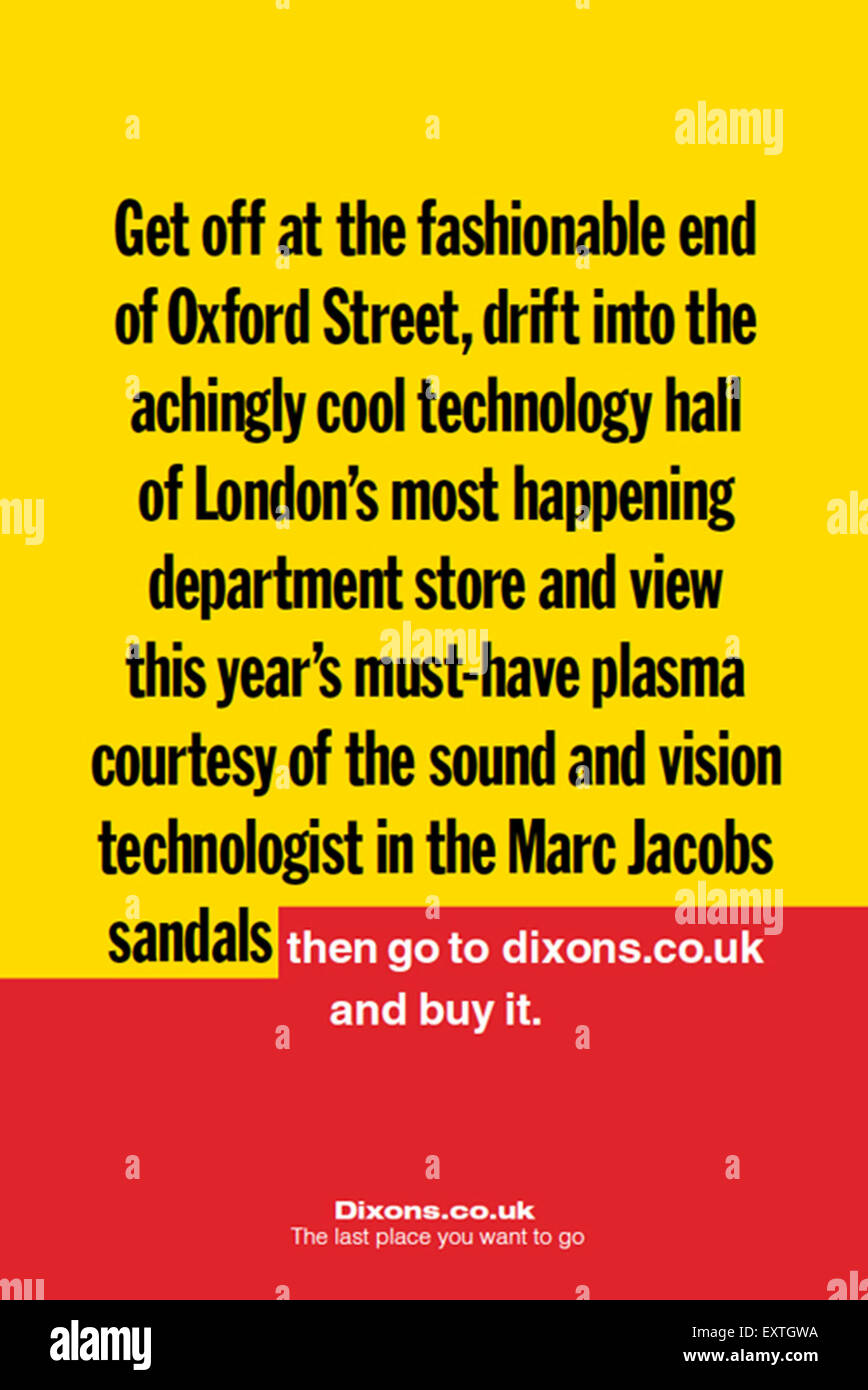 2000s UK Dixons Magazine Advert Stock Photo - Alamy