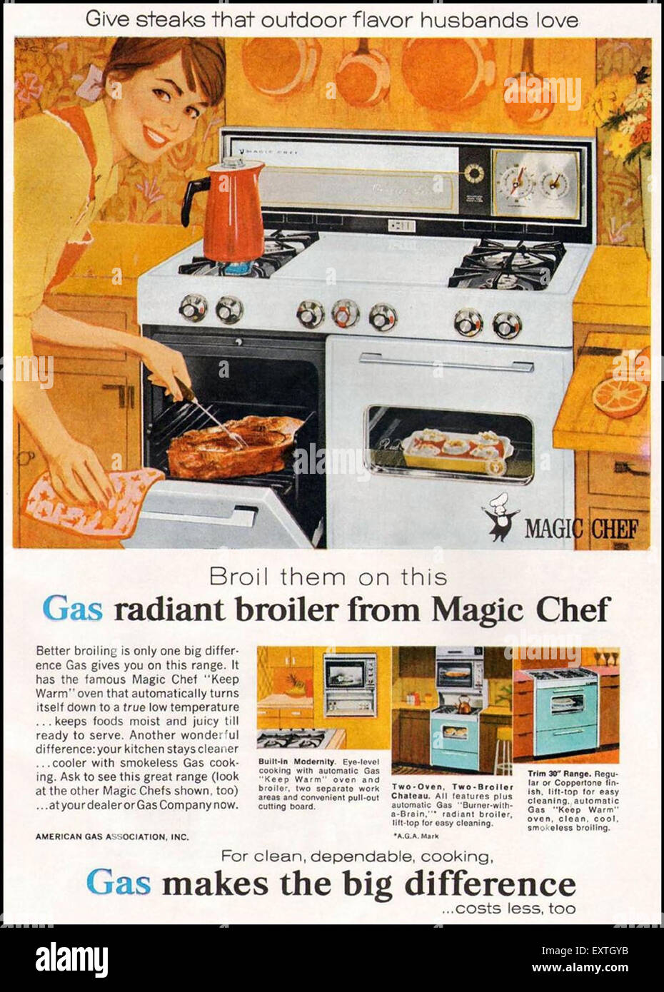 1950s USA Magic Chef Magazine Advert Stock Photo - Alamy