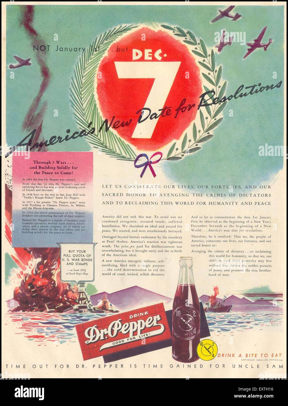 1940s USA Dr Pepper Magazine Advert Stock Photo - Alamy